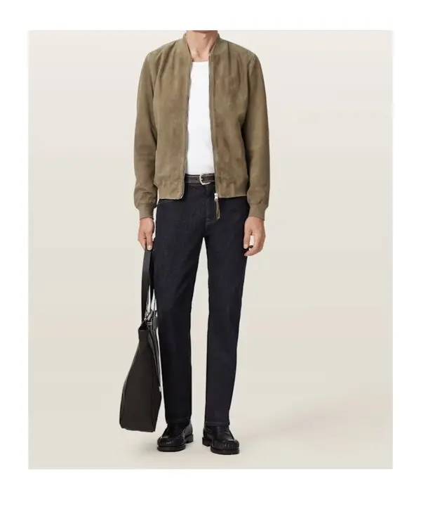 ALLSAINTS Long-sleeved Suede Bomber Jacket