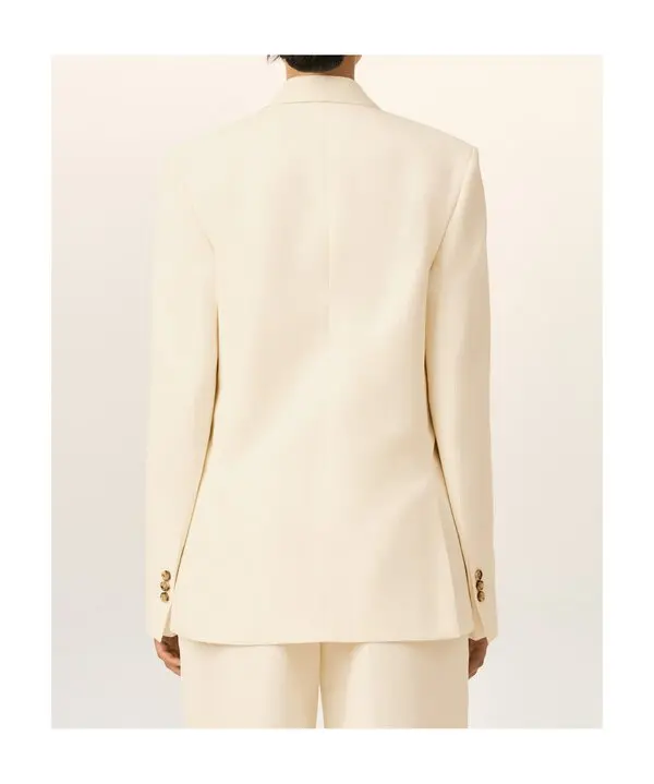 AMI Paris Single Breasted Cotton Linen Blazer