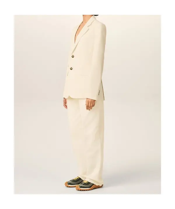 AMI Paris Single Breasted Cotton Linen Blazer
