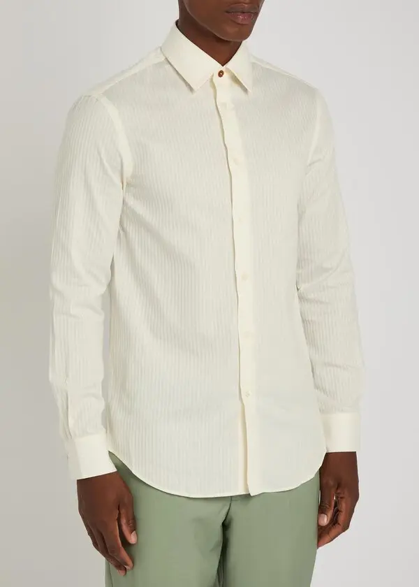 Paul Smith Striped-jacquard Cotton And Silk-blend Shirt