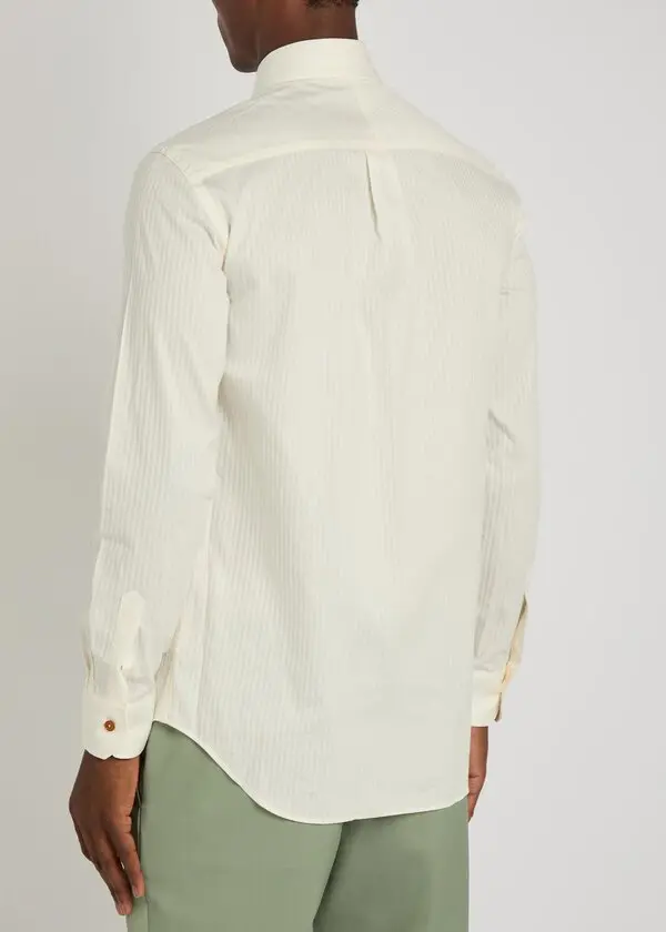 Paul Smith Striped-jacquard Cotton And Silk-blend Shirt