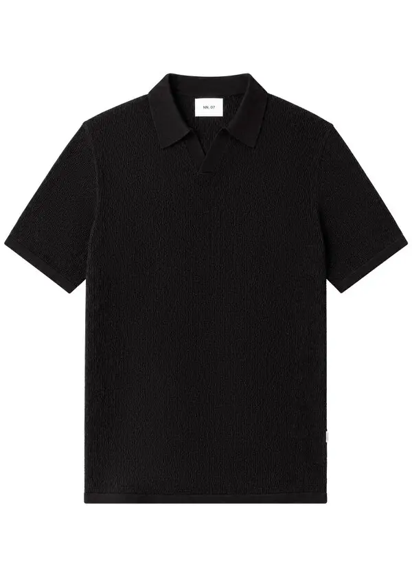 Nn07 Paul Textured Cotton-knit Polo Shirt