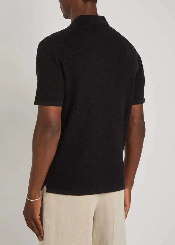 Nn07 Paul Textured Cotton-knit Polo Shirt