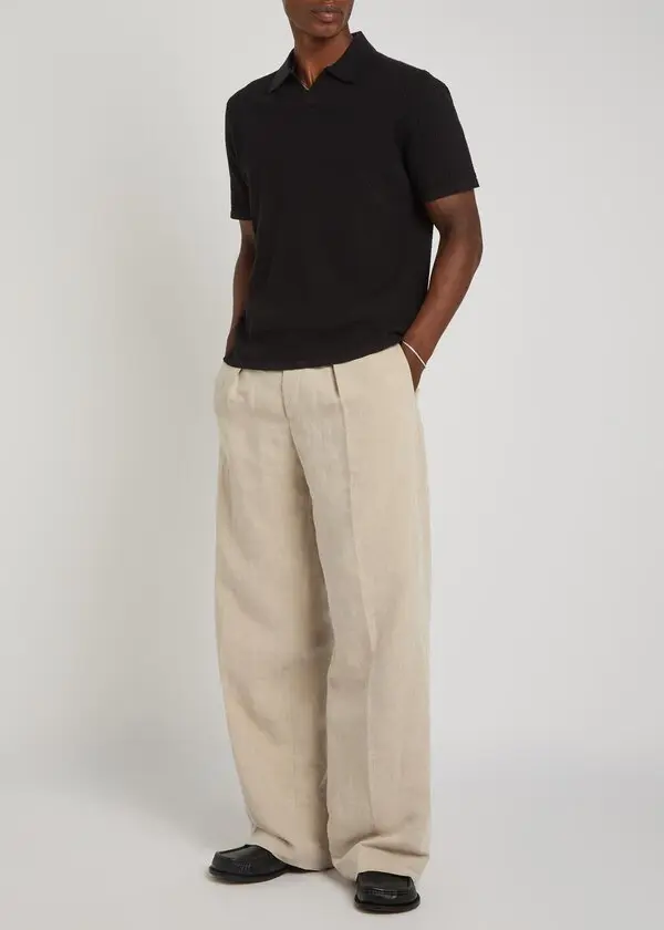 Nn07 Paul Textured Cotton-knit Polo Shirt