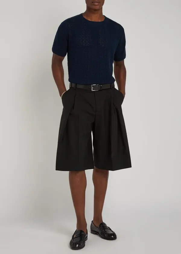 PERCIVAL Open-knit Cotton T-shirt