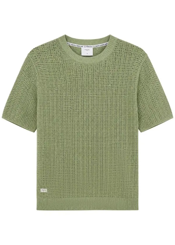 PERCIVAL Open-knit Cotton T-shirt