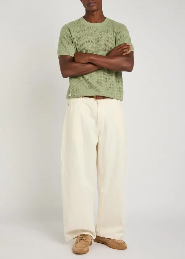 PERCIVAL Open-knit Cotton T-shirt
