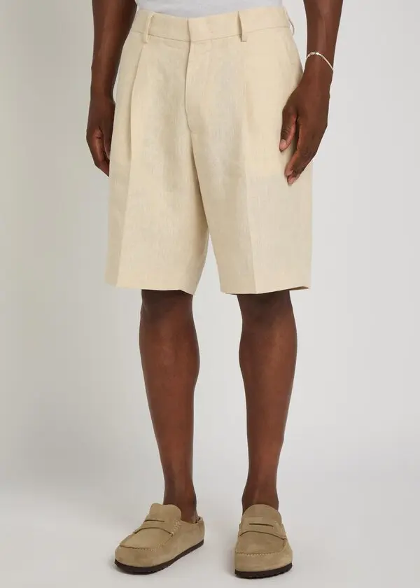 Nn07 Kay Pleated Linen Shorts