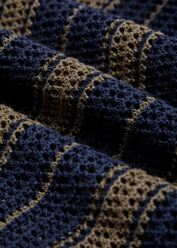 Nn07 Cale Striped-knit Linen-blend Polo Shirt