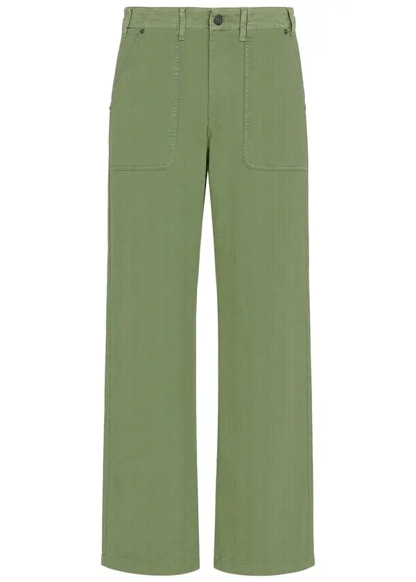 PERCIVAL Herringbone Straight-leg Stretch-cotton Trousers