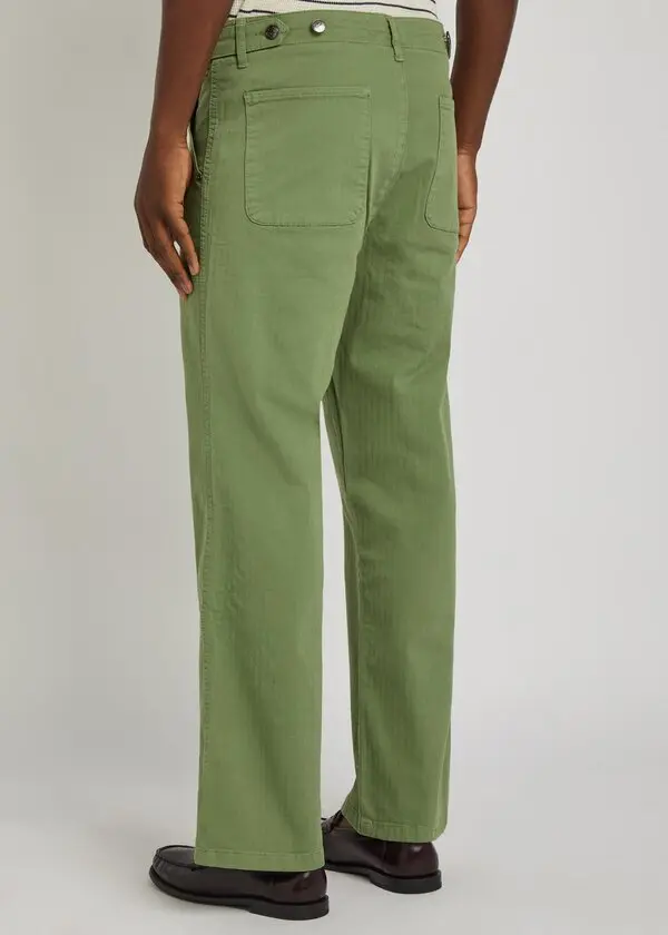 PERCIVAL Herringbone Straight-leg Stretch-cotton Trousers