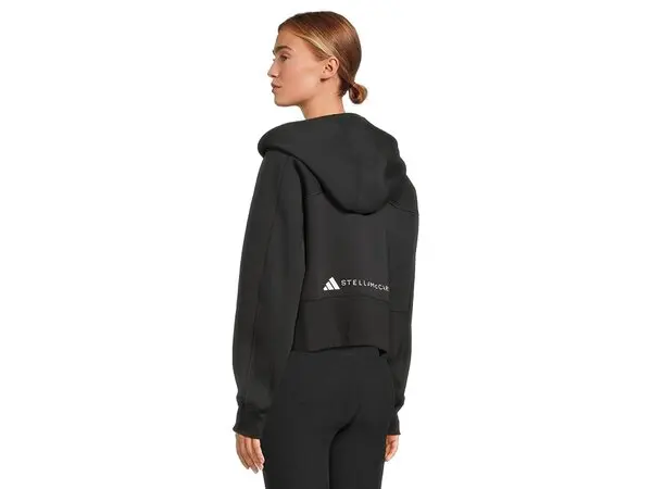 Adidas By Stella McCartney Cropped Hoodie Jacket With Drawcord And Logo Detail