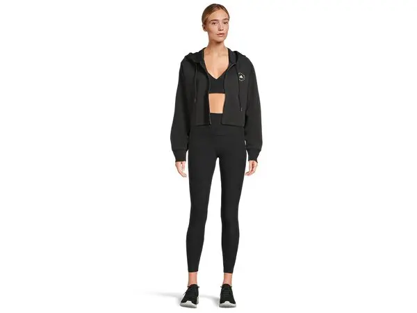 Adidas By Stella McCartney Cropped Hoodie Jacket With Drawcord And Logo Detail