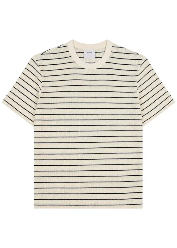 PERCIVAL Waffle-knit Striped Cotton T-shirt