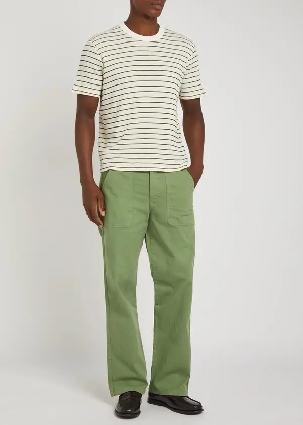 PERCIVAL Waffle-knit Striped Cotton T-shirt