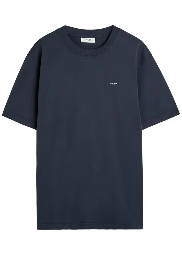 Nn07 Adam Logo-embroidered Cotton T-shirt - Navy