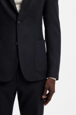 BOSS Slim-fit Blazer In Washable Performance-stretch Flannel