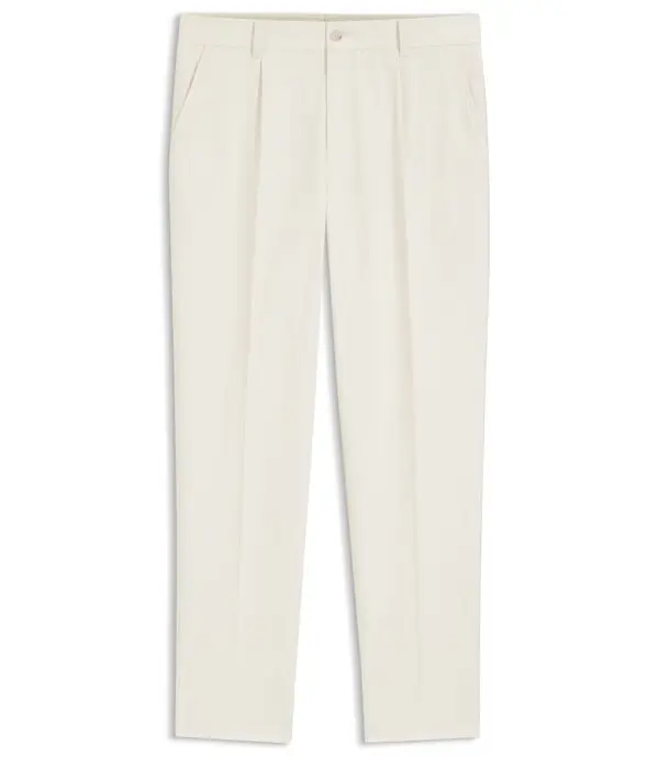 BOSS Tapered-fit Pants In Italian Micro-patterned Fabric