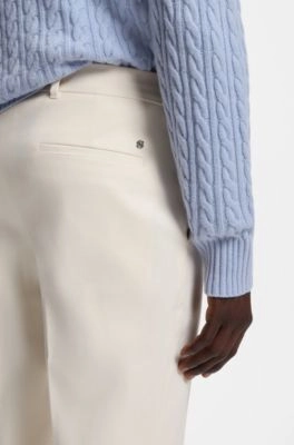 BOSS Tapered-fit Pants In Italian Micro-patterned Fabric