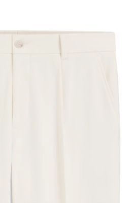 BOSS Tapered-fit Pants In Italian Micro-patterned Fabric