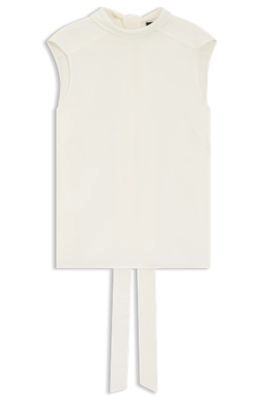 BOSS Regular-fit Sandwashed Silk Blouse With Tie Neck