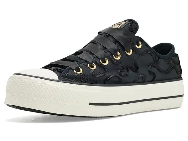 CONVERSE Chuck Taylor All Star Lift Platform Ribbon Low Top Sneakers - Black
