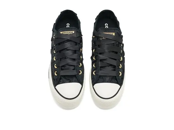 CONVERSE Chuck Taylor All Star Lift Platform Ribbon Low Top Sneakers - Black