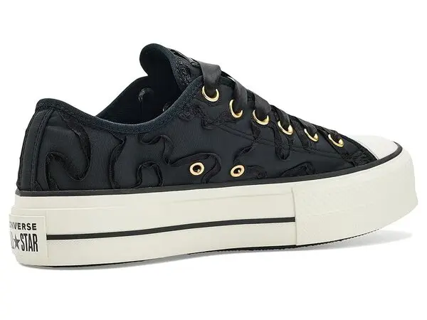 CONVERSE Chuck Taylor All Star Lift Platform Ribbon Low Top Sneakers - Black