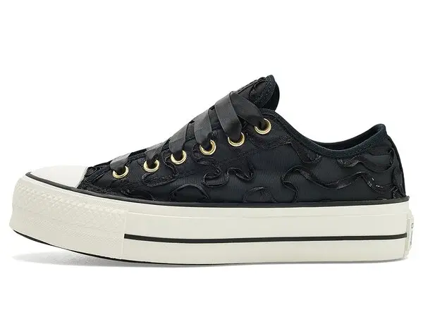 CONVERSE Chuck Taylor All Star Lift Platform Ribbon Low Top Sneakers - Black