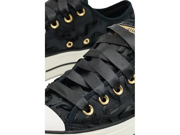 CONVERSE Chuck Taylor All Star Lift Platform Ribbon Low Top Sneakers - Black