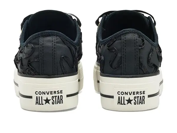 CONVERSE Chuck Taylor All Star Lift Platform Ribbon Low Top Sneakers - Black