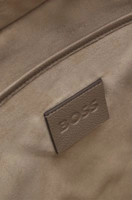 BOSS Revers Leather Tote Bag With Belt Detail - Brown
