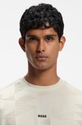 BOSS Cotton T-shirt With 3d-jacquard Pattern