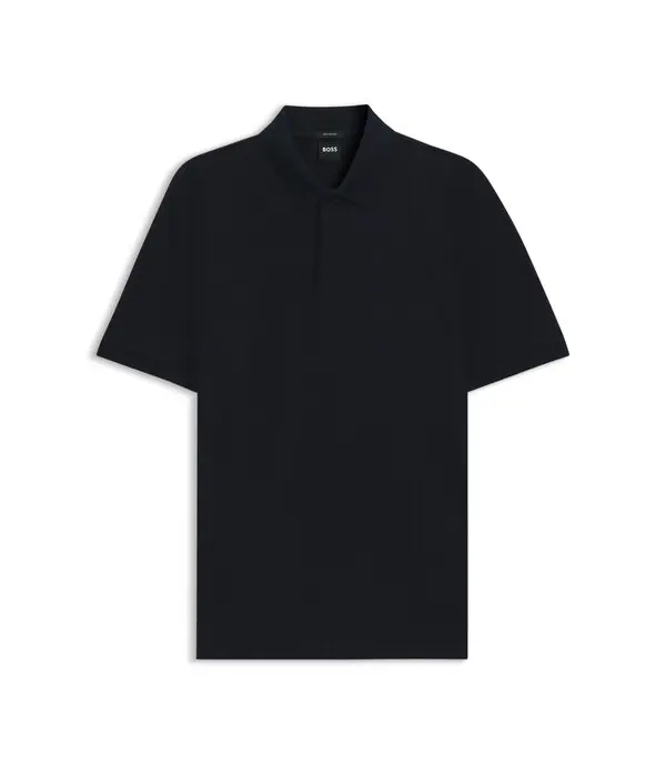 BOSS Geometric-jacquard Polo Shirt In Cotton