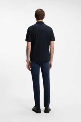 BOSS Geometric-jacquard Polo Shirt In Cotton