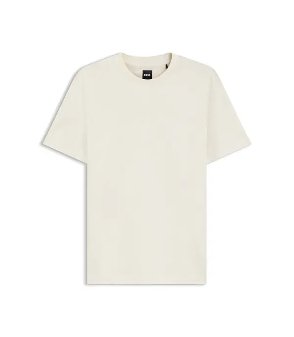 BOSS Corduroy-jacquard T-shirt In Mercerized Cotton