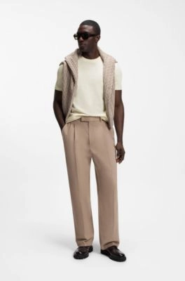 BOSS Corduroy-jacquard T-shirt In Mercerized Cotton
