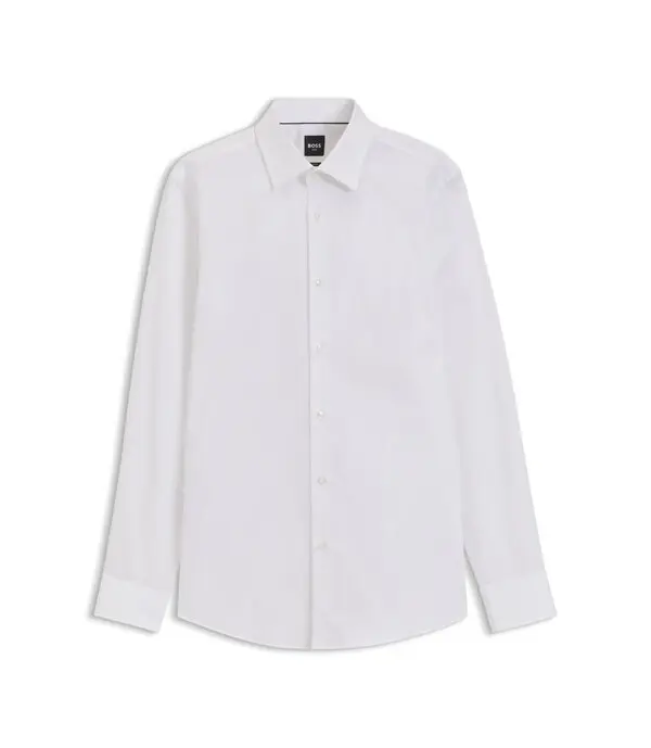 BOSS One Slim-fit Dress Shirt In Wrinkle-free Poplin - White