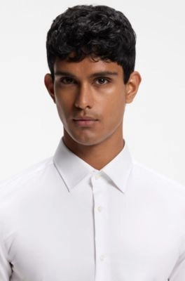 BOSS One Slim-fit Dress Shirt In Wrinkle-free Poplin - White