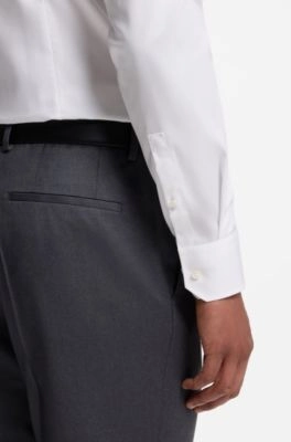 BOSS One Slim-fit Dress Shirt In Wrinkle-free Poplin - White