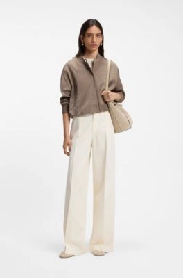 BOSS Revers Printed Suede Bucket Bag With Belt Detail