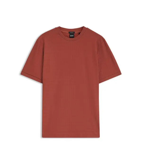 BOSS Geometric-jacquard T-shirt In Cotton