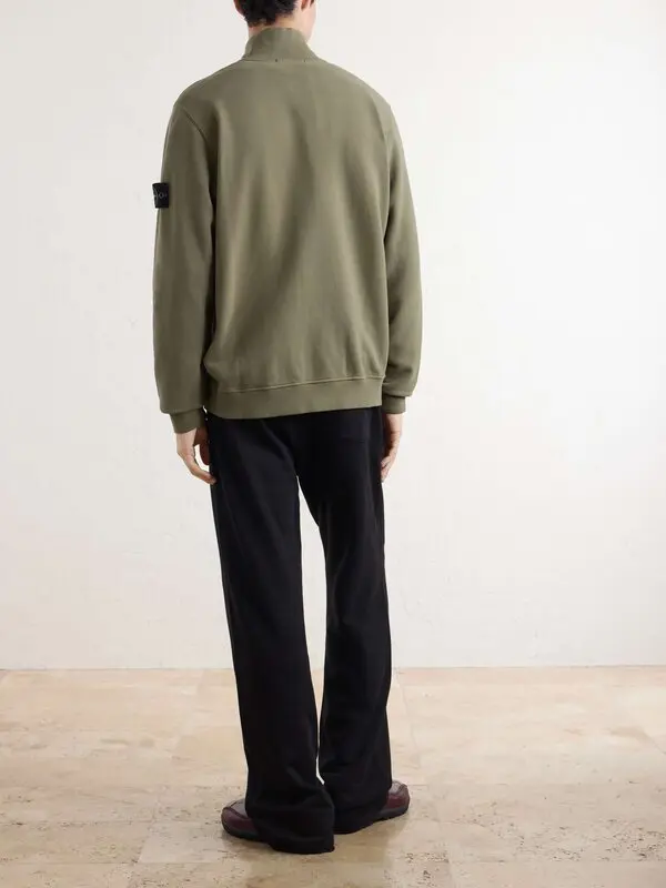 Stone Island Cotton-jersey Zip-up Sweater