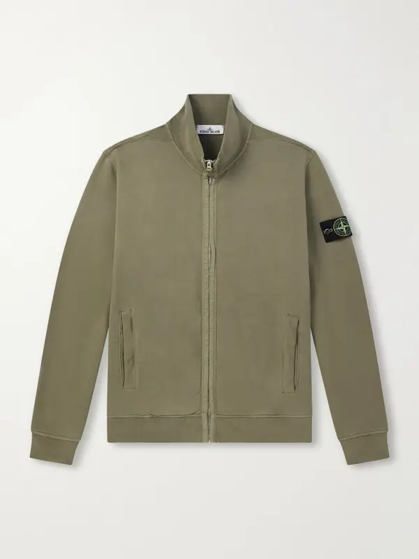 Stone Island Cotton-jersey Zip-up Sweater
