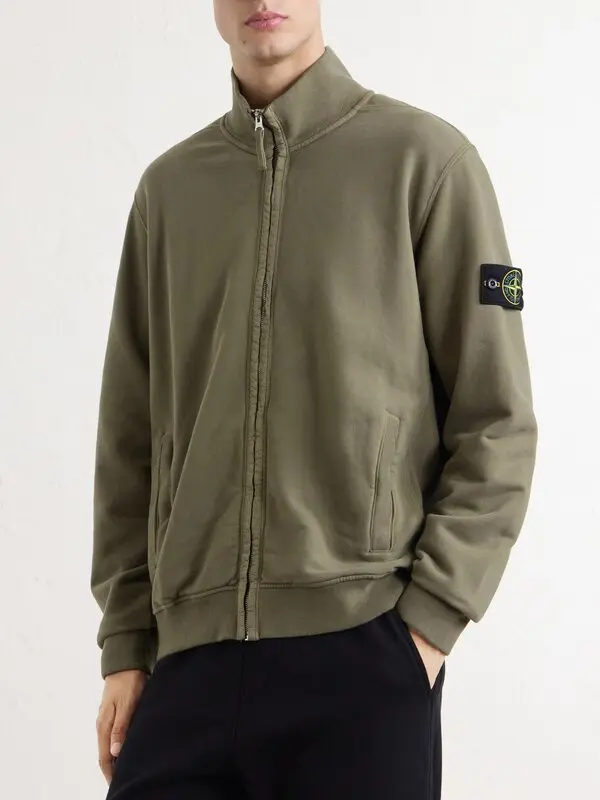 Stone Island Cotton-jersey Zip-up Sweater