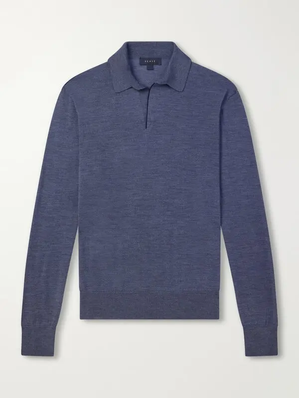 Sease Lasca Virgin Wool Polo Sweater - Blue
