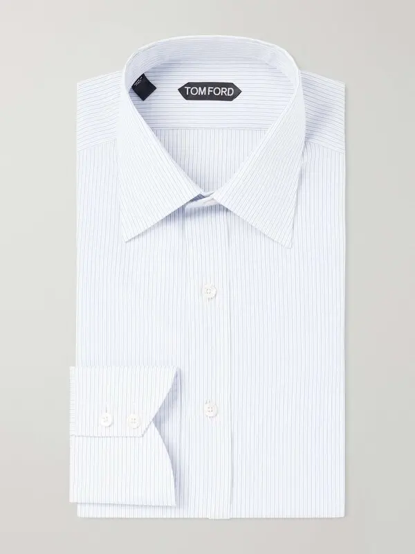 TOM FORD Striped Cotton-poplin Shirt