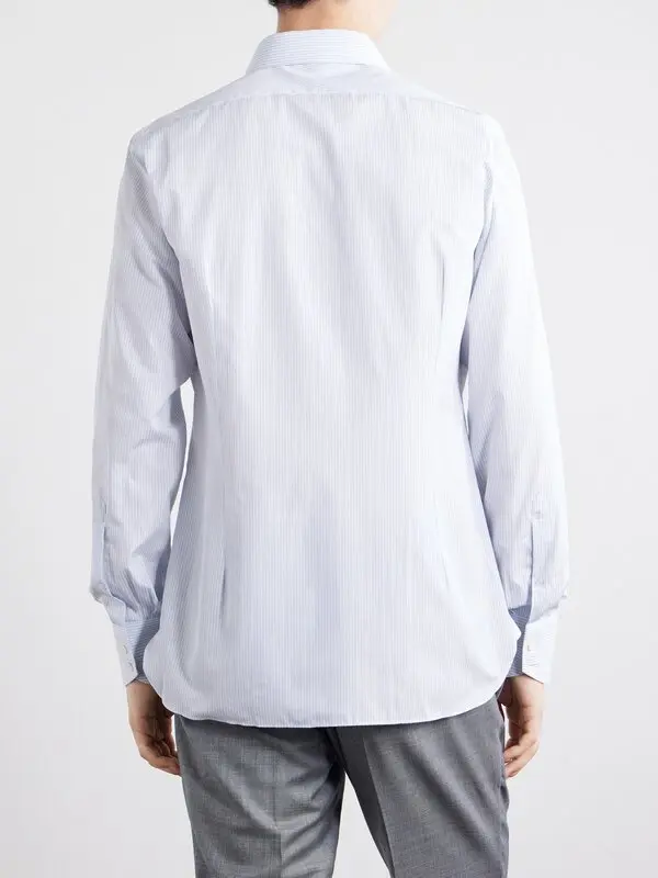 TOM FORD Classic-collar Striped Cotton-poplin Shirt