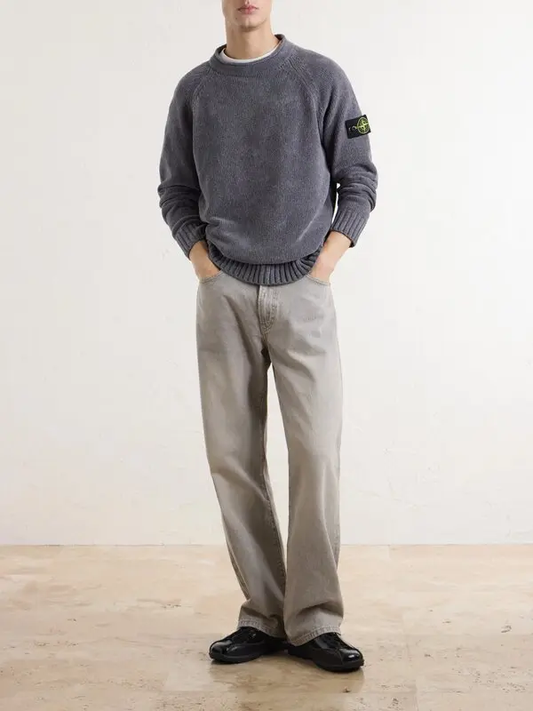 Stone Island Mouliné Cotton-chenille Sweater - Gray