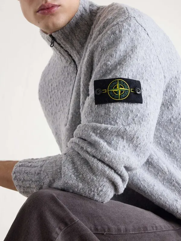Stone Island Wool-blend Half-zip Sweater